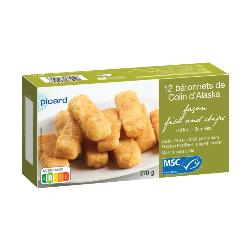 12 bâtonnets de colin d'Alaska chips MSC - Picard Réunion